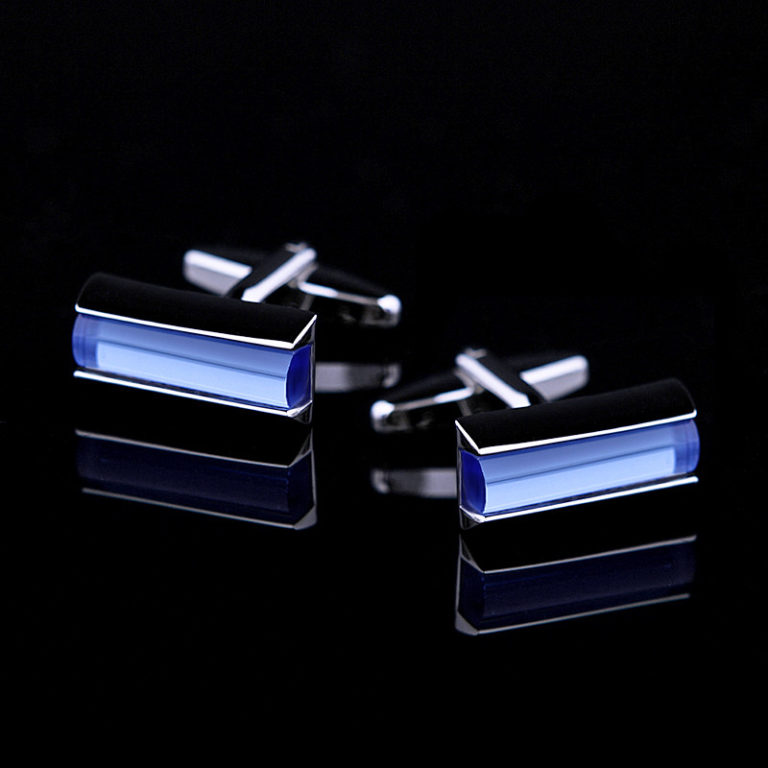 Sky Blue Cufflinks w/ Crystals | Gentleman's Guru