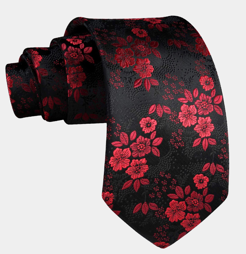 Burgundy Floral Tie Set | Gentleman's Guru