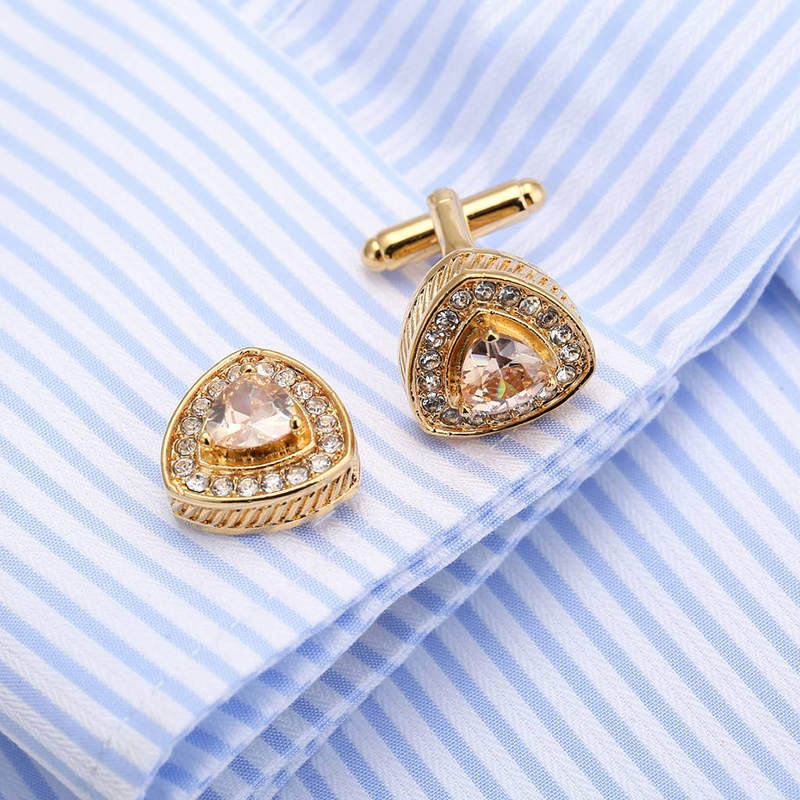 Gold Crystal Cufflinks | Free Shipping | Gentleman's Guru