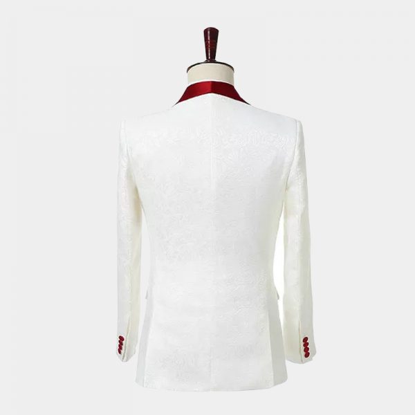 White And Red Tuxedo Suit + FREE Shipping - Gentleman's Guru™