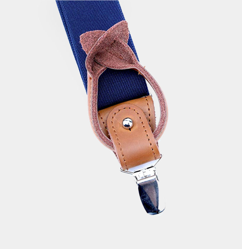 Navy Blue Button End Suspenders | Gentleman's Guru