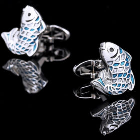 Fish Cufflinks with Enamel | Gentleman's Guru
