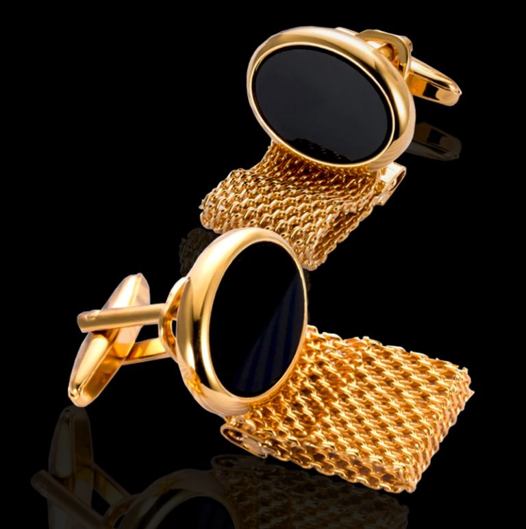 Black and Gold Wrap Around Cufflinks | Gentleman's Guru