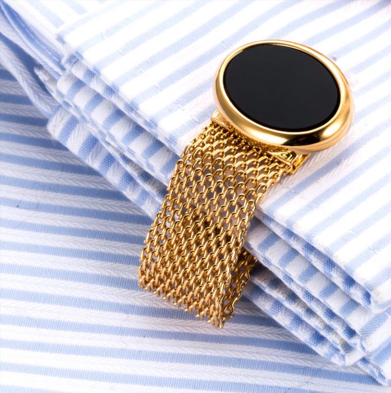 Black and Gold Wrap Around Cufflinks | Gentleman's Guru
