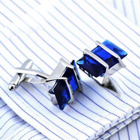 Blue Sapphire Crystal Cufflinks | Gentleman's Guru