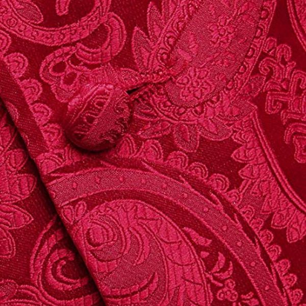 Red Paisley Vest And Tie Set - Red Waistcoat - Gentleman's Guru