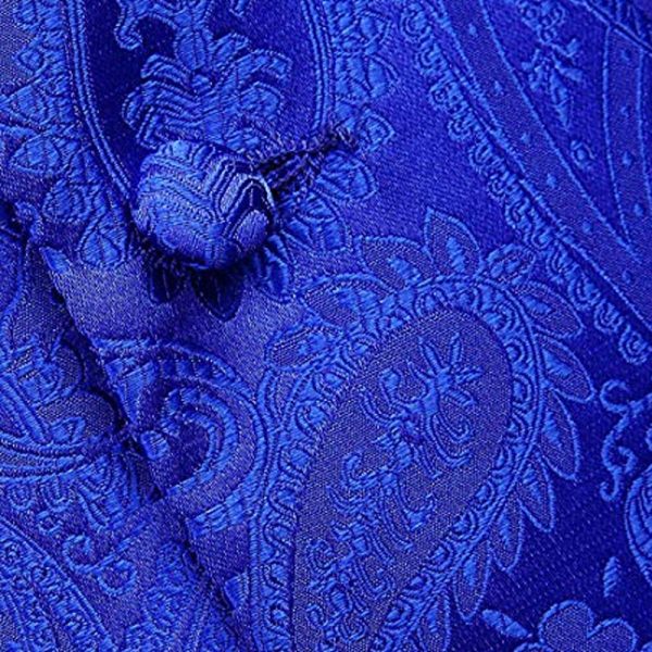 Royal Blue Paisley Vest And Tie Set - Gentleman's Guru