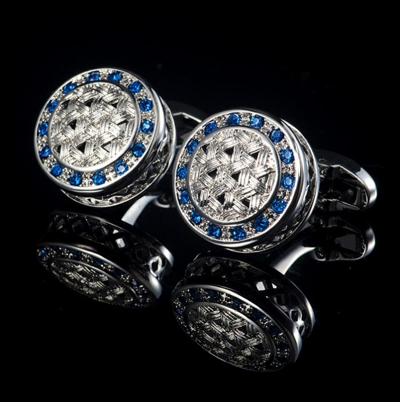 Vintage Round Silver and Blue Cufflinks | Gentleman's Guru