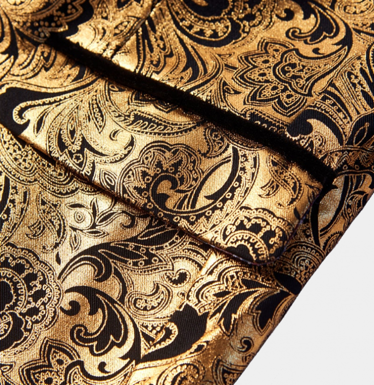 Black and Gold Paisley Tuxedo Jacket | Gentleman's Guru