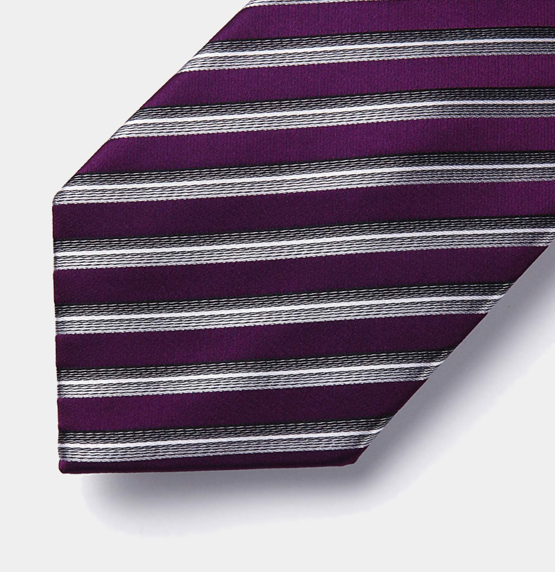 Purple Striped Tie Set | Gentleman's Guru