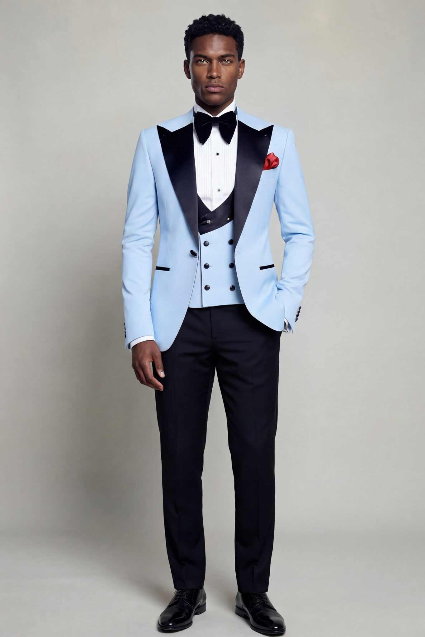 Light Blue Peak Lapel Tuxedo - 3 Piece | Gentleman's Guru