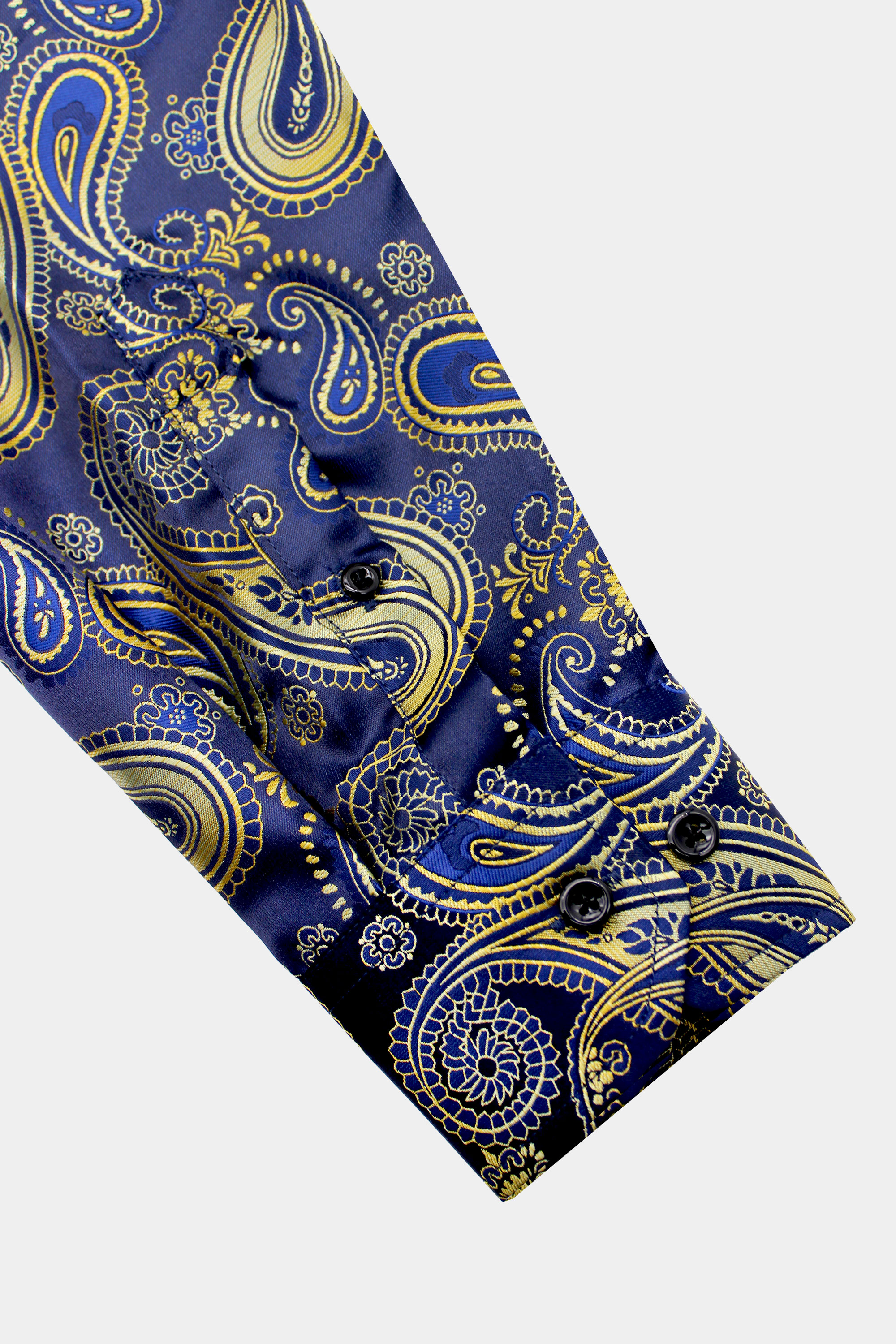 Navy Blue & Gold Paisley Shirt – Gentleman's Guru