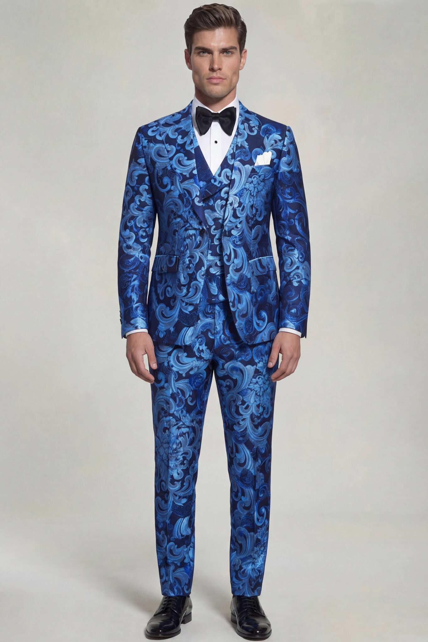 Men's Blue Floral Suit - 3 Piece | Gentleman's Guru